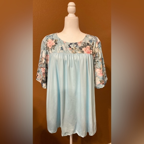 Pixie Lady | Tops | Pixie Lady Baby Blue Tunic | Poshmark
